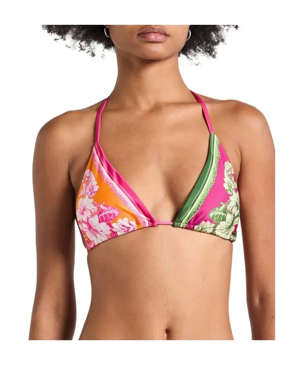 Farm Rio Floral Triangle Bikini Top - Orange