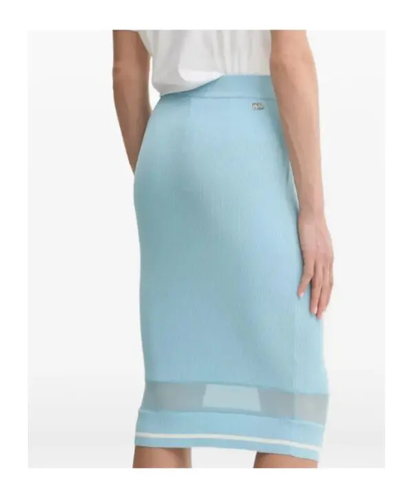 Liu Jo Ribbed Knit Mesh Insert Skirt