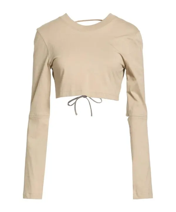 Jacquemus Solid-color Long-sleeve Cropped T-shirt
