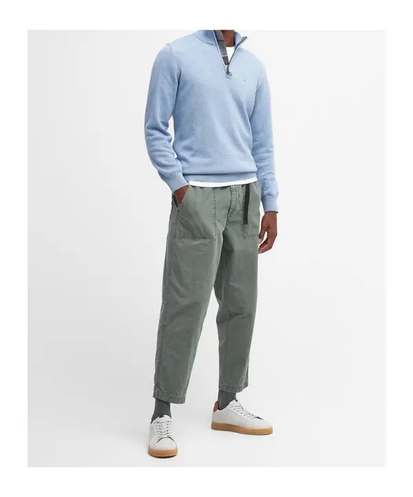 Barbour Half-zip Jumper With Embroidered Logo And Check Trim