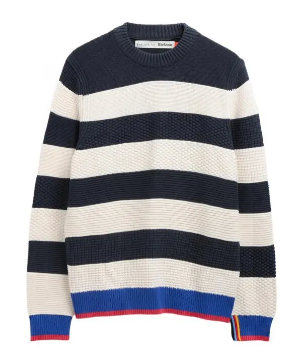 Barbour X Paul Smith Striped Textured Sweater