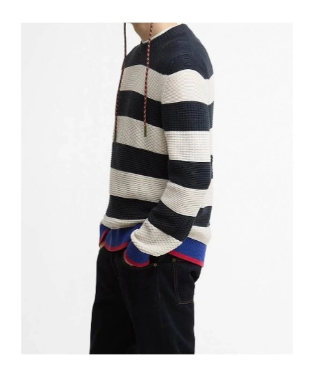 Barbour X Paul Smith Striped Textured Sweater