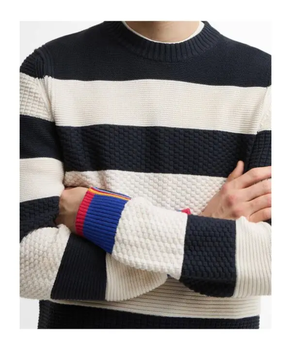 Barbour X Paul Smith Striped Textured Sweater