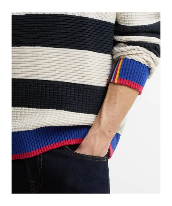 Barbour X Paul Smith Striped Textured Sweater