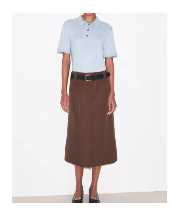Tory Burch Oversized Silk Polo - Light Blue