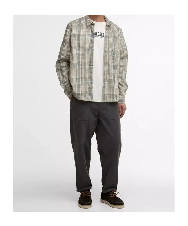 Barbour Maxwell Checked Patch Long-sleeved Relaxed Shirt