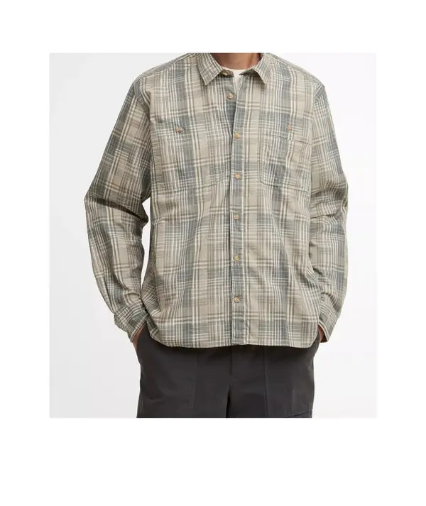 Barbour Maxwell Checked Patch Long-sleeved Relaxed Shirt