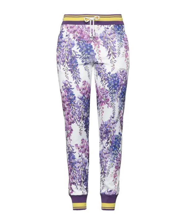 Dolce & Gabbana Floral Printed Elastic Waist Pants - Purple