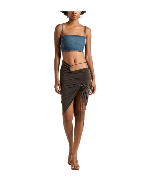 Jacquemus Asymmetric Jersey Mini Skirt With Drawstring Detail