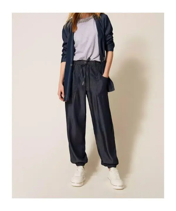 TWINSET Drawstring Denim Sweatpants