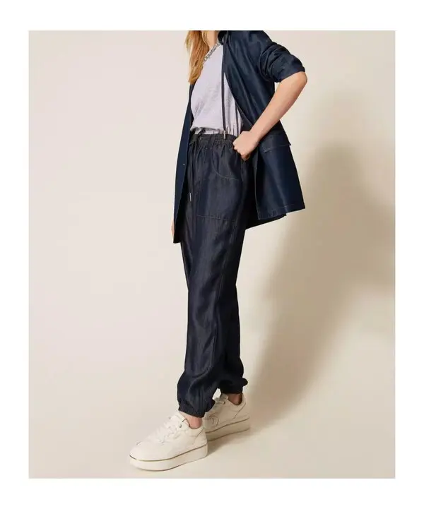 TWINSET Drawstring Denim Sweatpants