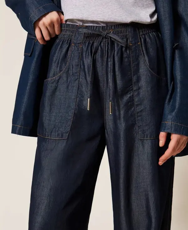 TWINSET Drawstring Denim Sweatpants