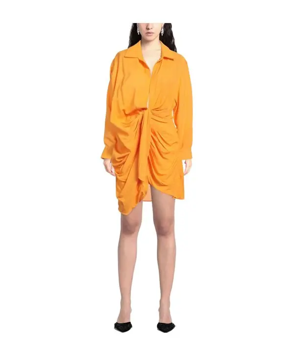Jacquemus Draped Shirt Dress - Orange