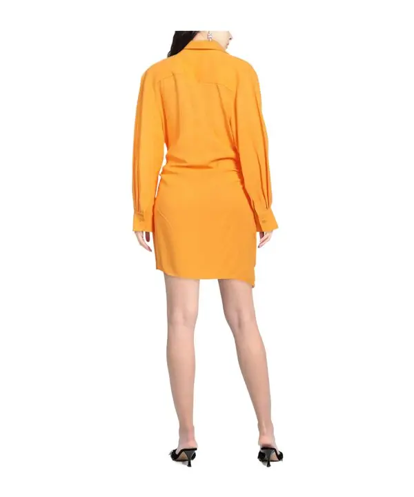Jacquemus Draped Shirt Dress - Orange