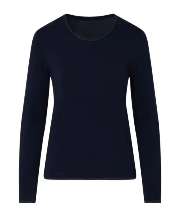 Liu Jo Round Neck Long Sleeve Sweater - Dark Navy
