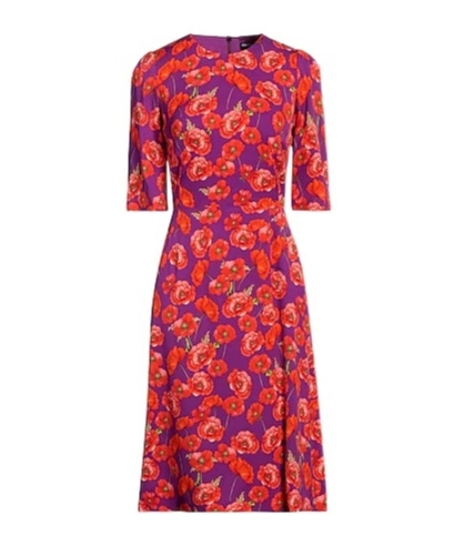 Dolce & Gabbana Floral Print A-line Dress - Grey-purple