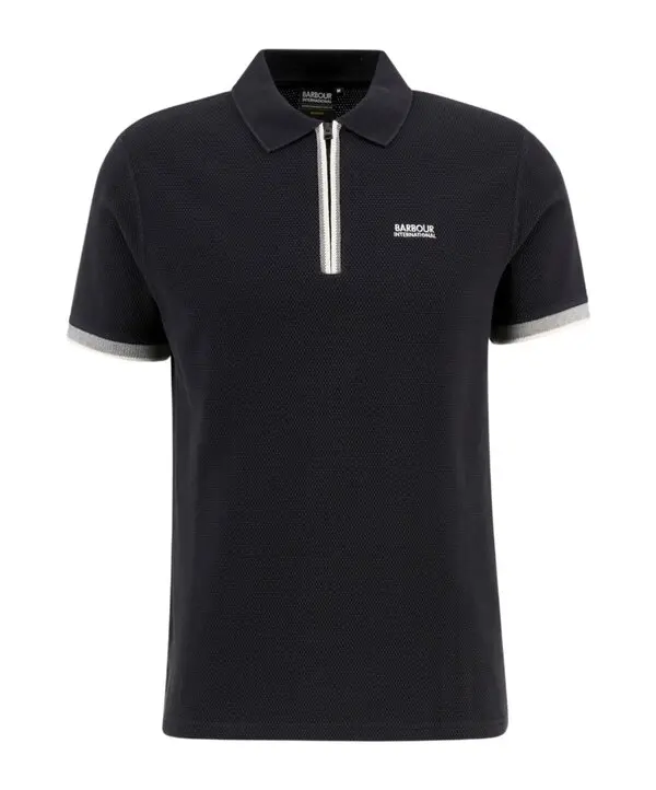 Barbour Logo Embroidered Polo Shirt - Black