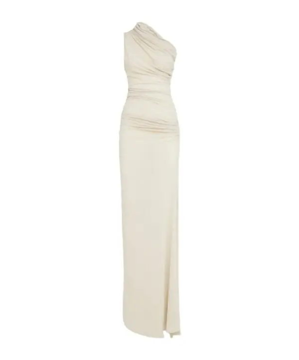 ENTIRE STUDIOS Pillar One-shoulder Pleated Maxi Dress