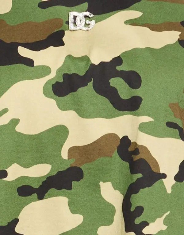 Dolce & Gabbana Camouflage-print Cropped Jersey T-shirt