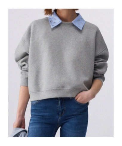 Liu Jo Embellished Neck Long-sleeved Sweatshirt