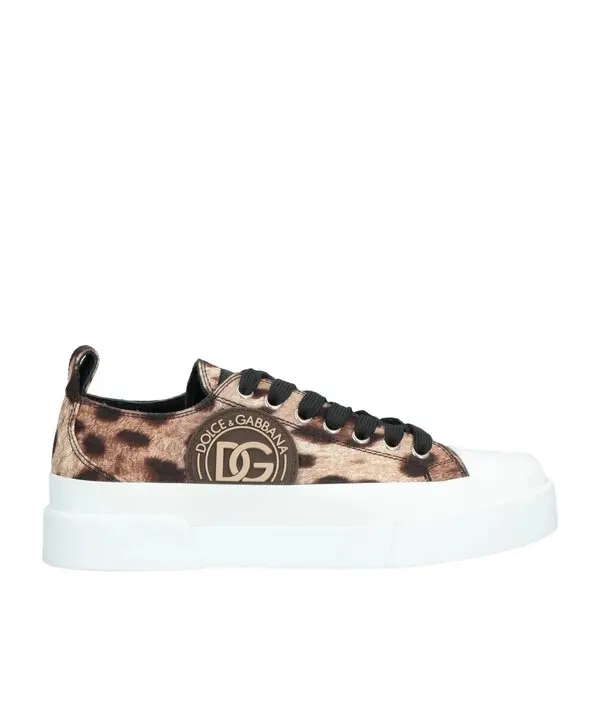 Dolce & Gabbana Leopard Print Low-top Sneakers - White