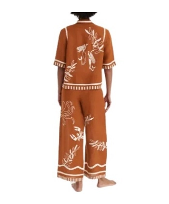 ERES Short Sleeve Printed Shirt - Brown