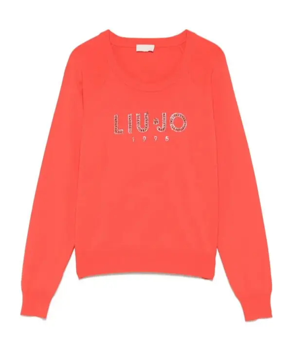 Liu Jo Ribbed Logo Rhinestone Top