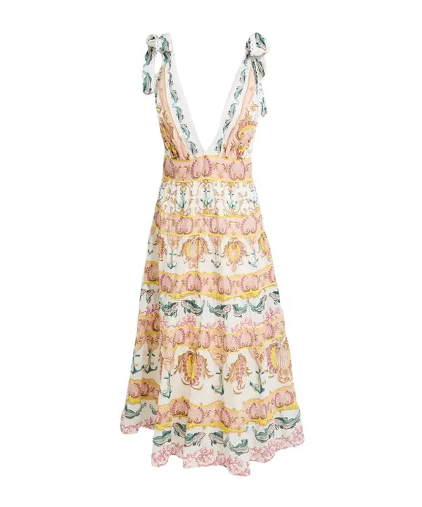 Farm Rio Sleeveless V-neck Printed Dress