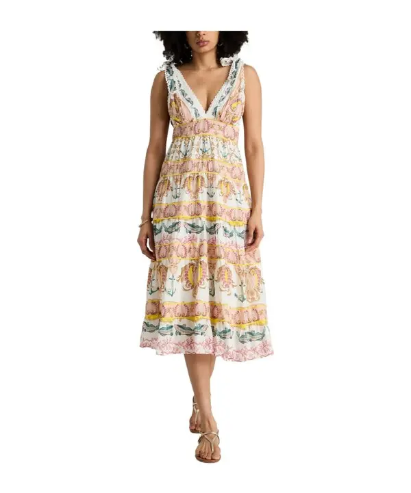 Farm Rio Sleeveless V-neck Printed Dress