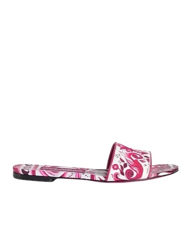 Dolce & Gabbana Floral Print Skate Slides - White