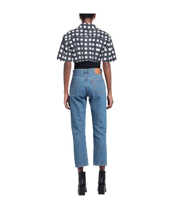 Jacquemus Checked Cropped Woven Top