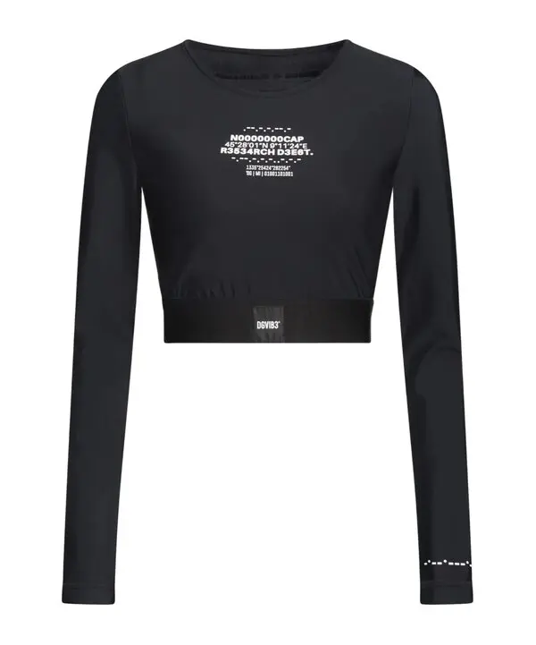 Dolce & Gabbana Long Sleeve Printed Cropped T-shirt