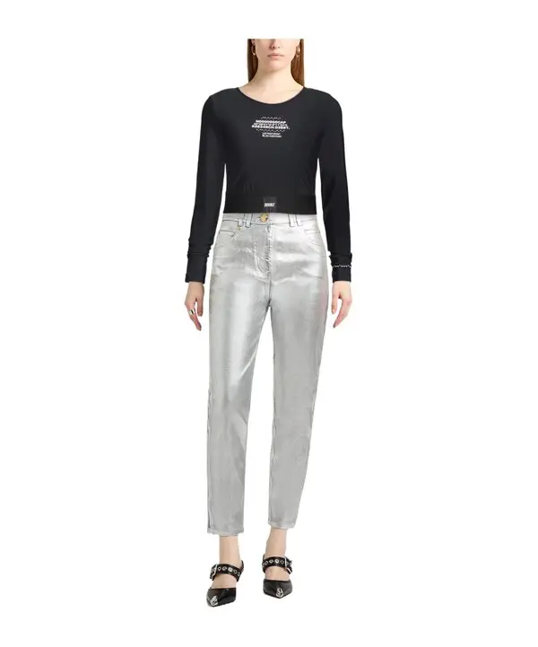 Dolce & Gabbana Long Sleeve Printed Cropped T-shirt