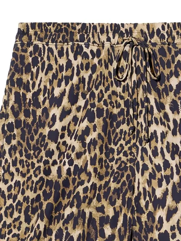 NILI LOTAN Drawstring Leopard-print Shorts