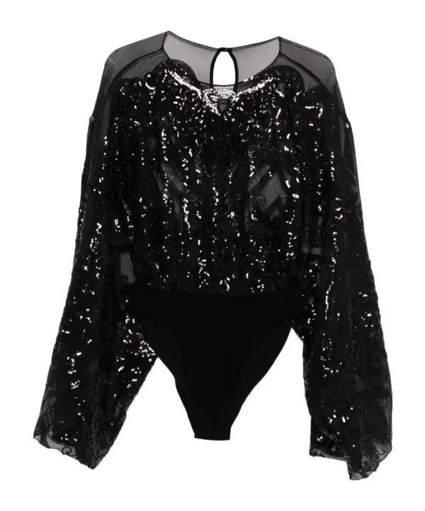 Norma Kamali Sequin Embellished Bodysuit
