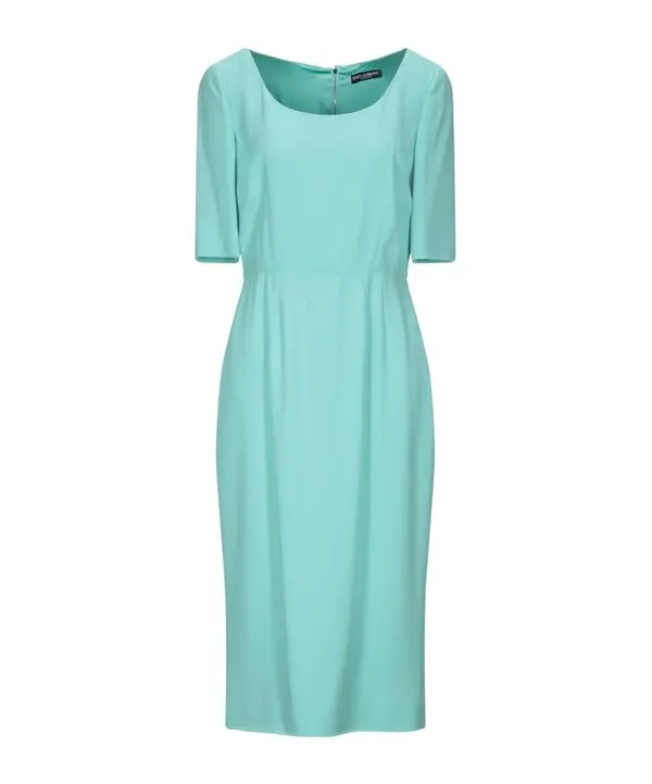 Dolce & Gabbana Midi Dress With Round Neck And Short Sleeves