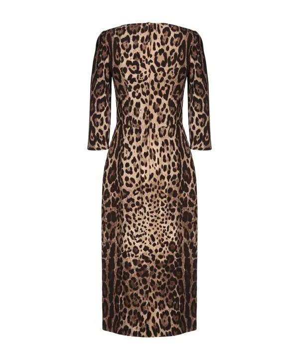 Dolce & Gabbana Leopard-print Crepe Sheath Dress