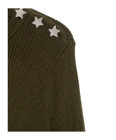 Zadig&Voltaire Ribbed Knit Sweater With Rhinestone Embellishments