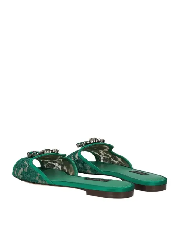 Dolce & Gabbana Lace Print Sandals - Green