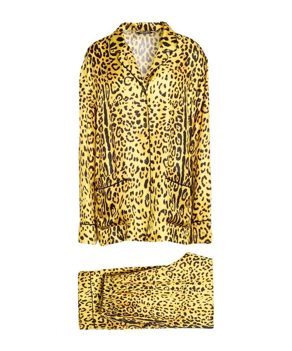 Dolce & Gabbana Leopard Print Sleepwear - Black