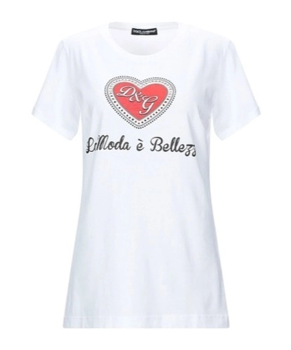 Dolce & Gabbana Crystal Embellished Heart Print T-shirt