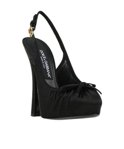 Dolce & Gabbana Satin Bowdecorated Highheels