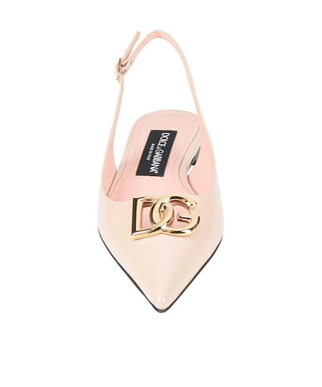 Dolce & Gabbana Pointed Toe Patent Leather Ballet Flats