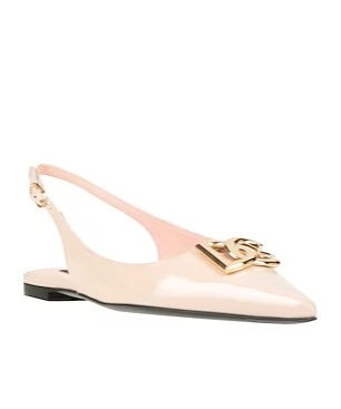 Dolce & Gabbana Pointed Toe Patent Leather Ballet Flats