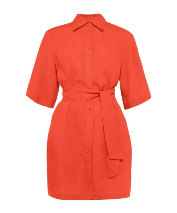 ERES Séducteur Shirt Dress With Belt - Red