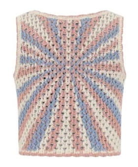 Etro Crocheted Cotton Top With Ray Motif