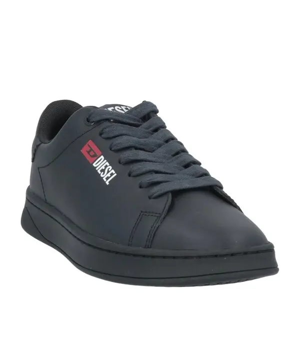 DIESEL® Low Top Leather Sneakers With Logo Print
