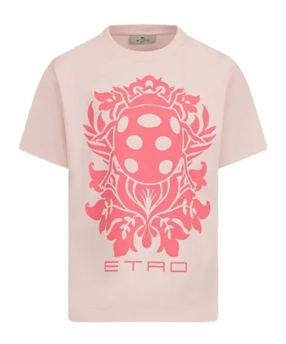 Etro Cotton Jersey T-shirt With Placed Ladybird Print - Pink