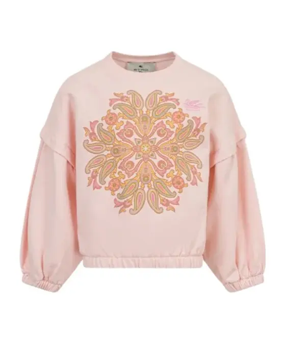 Etro Cotton Sweatshirt With Placed Paisley Print