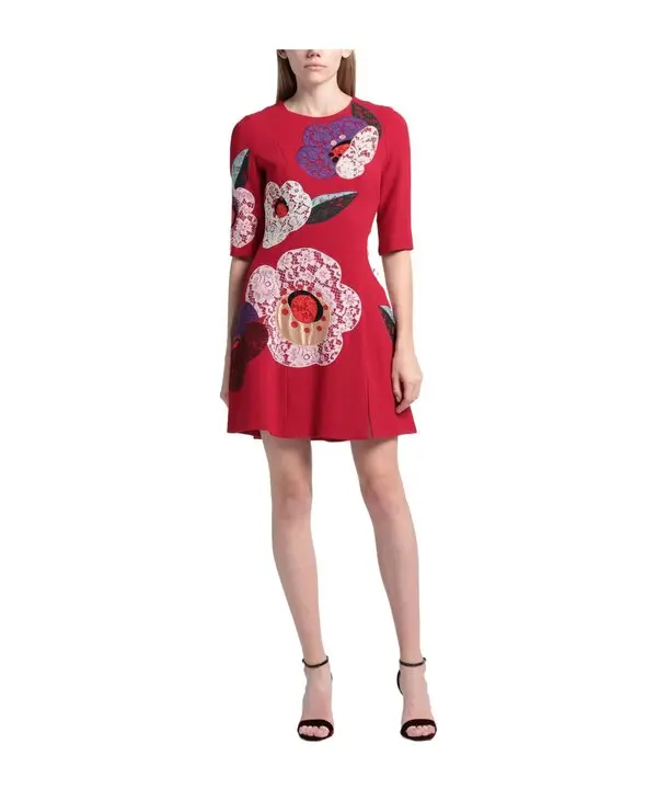 Dolce & Gabbana Floral-print Crepe Lace Dress